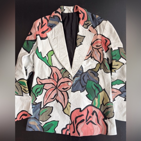 Jackets & Coats | Unique Vintage Leather Cut Work Blazer | Poshmark